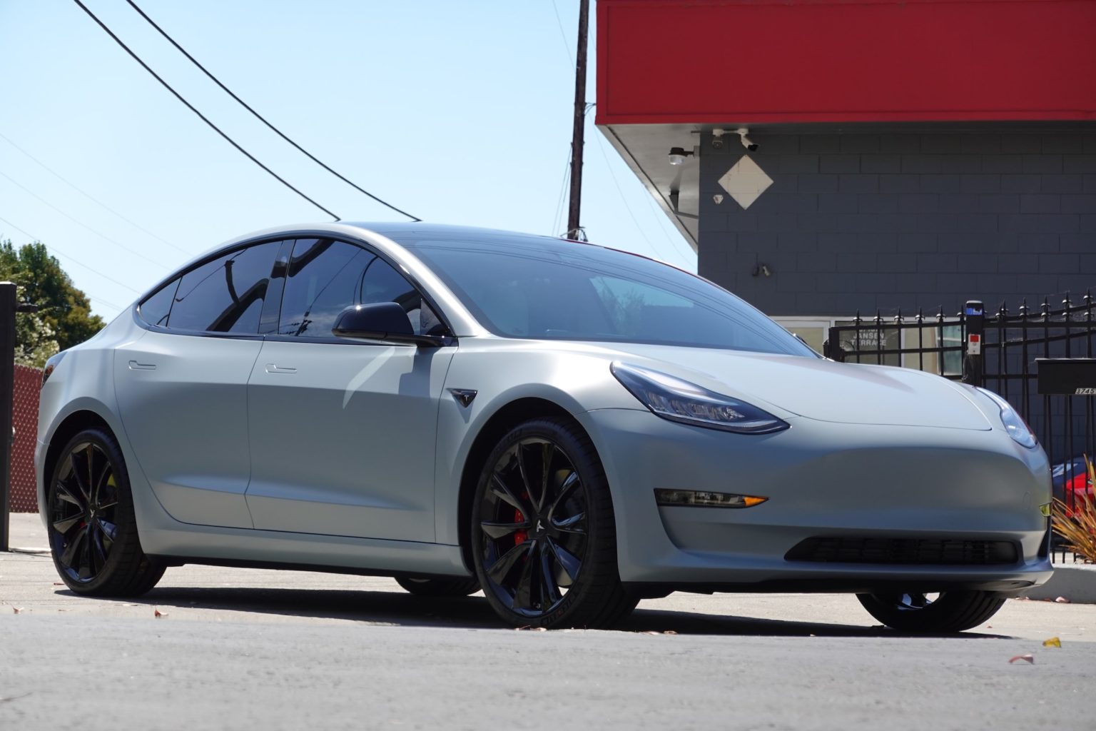Tesla Model 3 - Satin Battleship Grey Vinyl Wrap | 3M 2080 - S51 ...