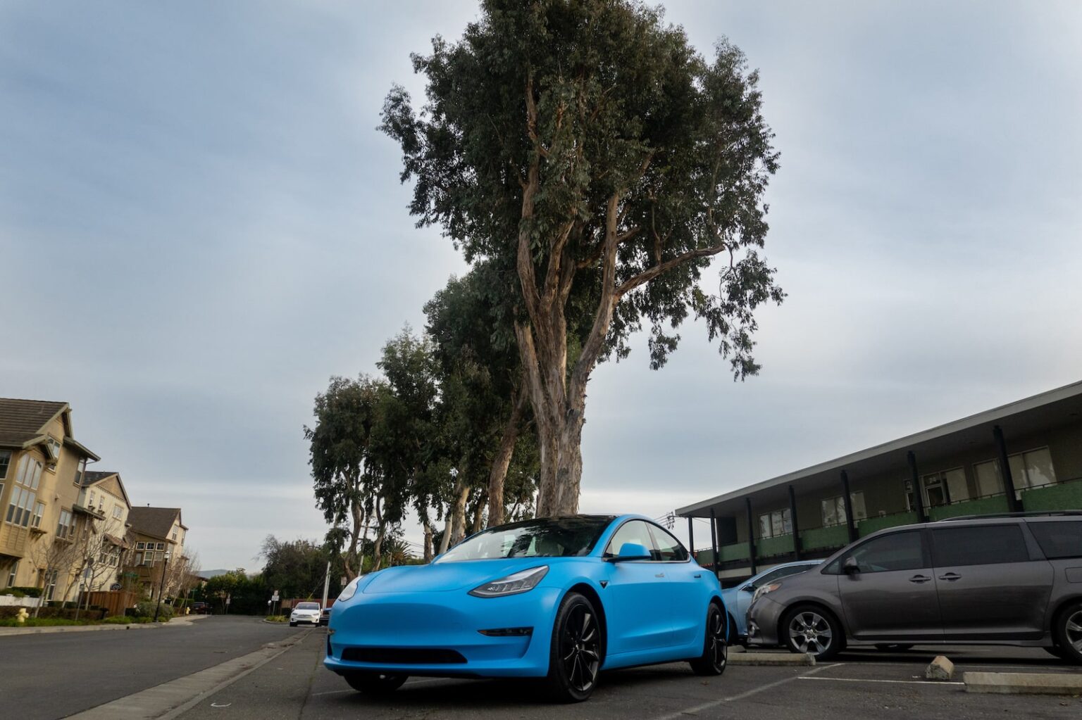 Tesla Model 3 - Matte Riviera Blue Vinyl Wrap | 3M 2080 - M67 - OCDetailing