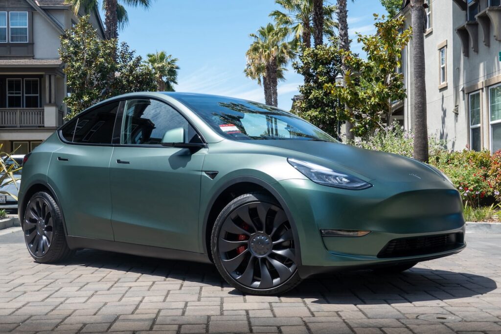 Tesla Model Y - Matte Pine Green Metallic Vinyl Wrap | 3M 2080 - M67 ...