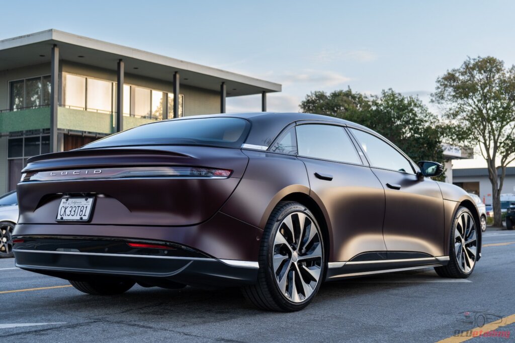 Zenith Red Matte Wrap - Lucid Air in XPEL Stealth - OCDetailing